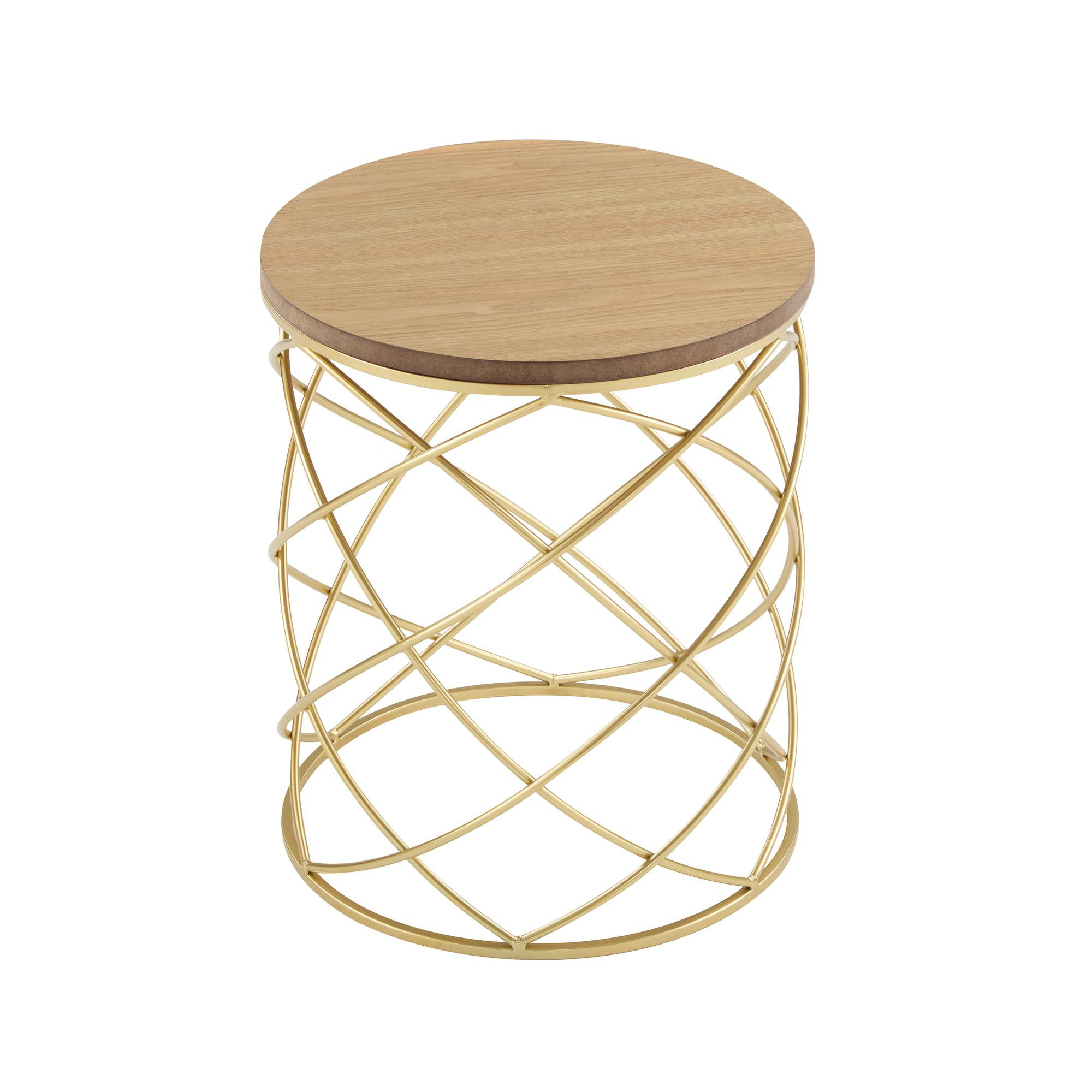 Dakota Fields Golden Side table [MDF TOP+ METAL FRAME] | Wayfair